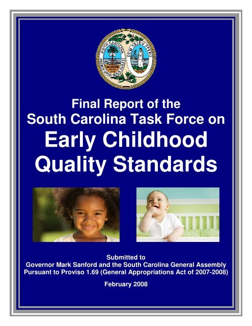 Early Childhood Quality Standards Task Force Final ... - SC First Steps