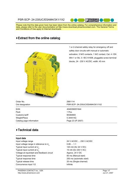 PSR-SCP- 24-230UC/ESAM4/3X1/1X2 - Partsprocurement