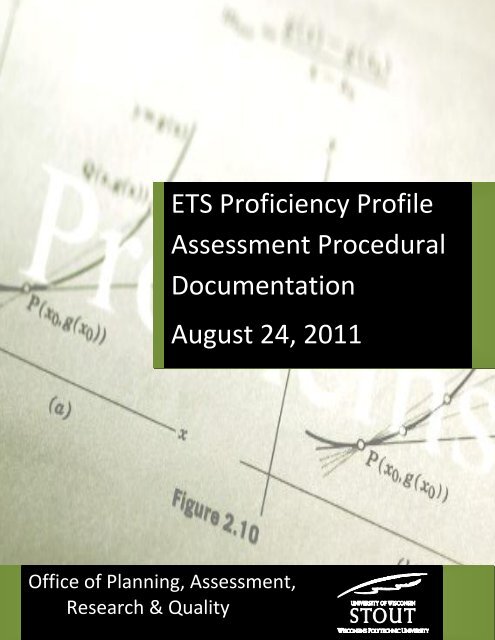 ETS Proficiency Profile Assessment Procedural Documentation ...