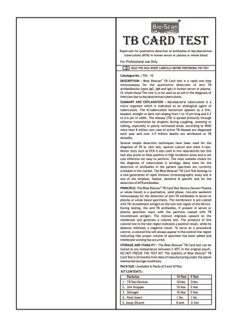 TB CARD TEST - Bhat Bio tech India