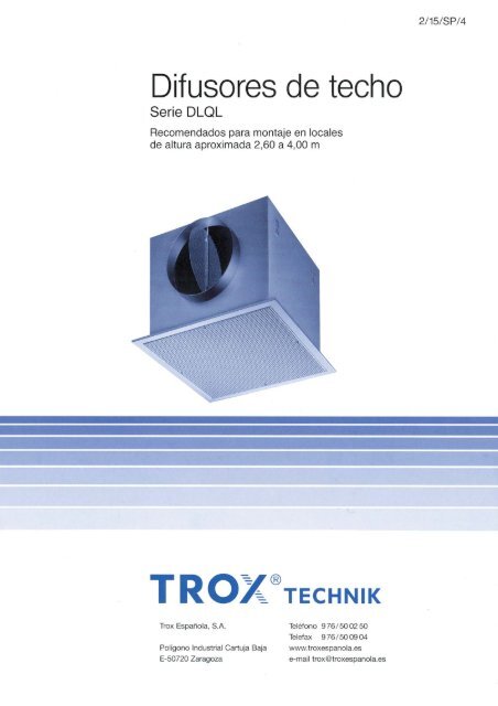 DLQL. Difusores de techo - TROX