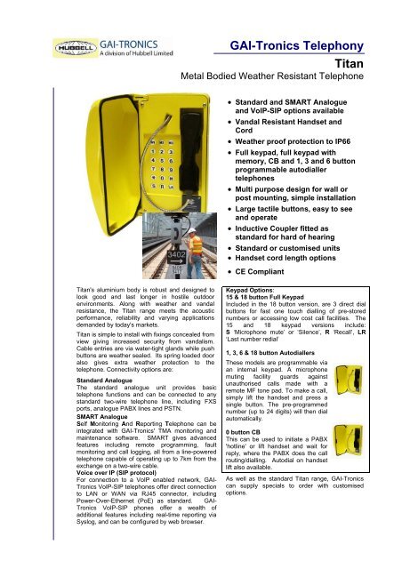 GAI-Tronics Telephony Titan