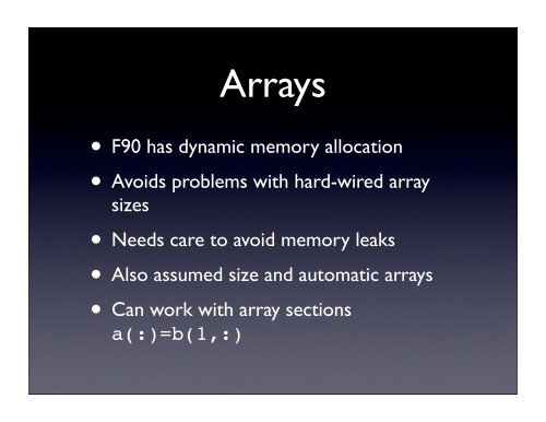 Arrays • F90