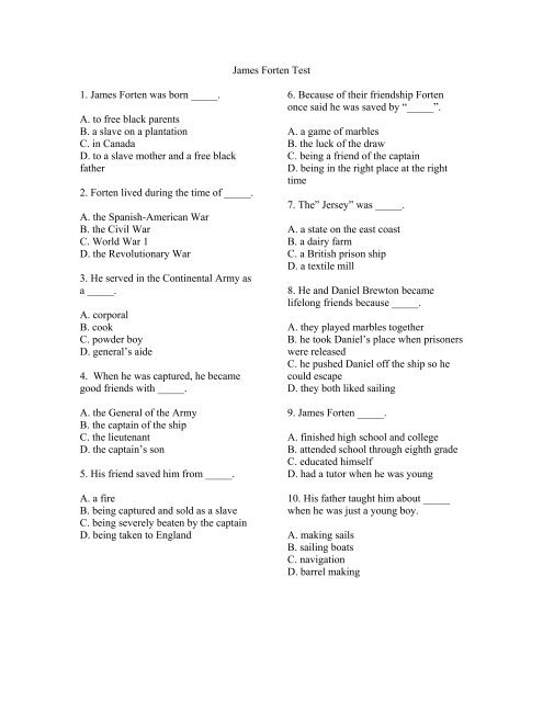 Print James Forten Test - Garden of Praise