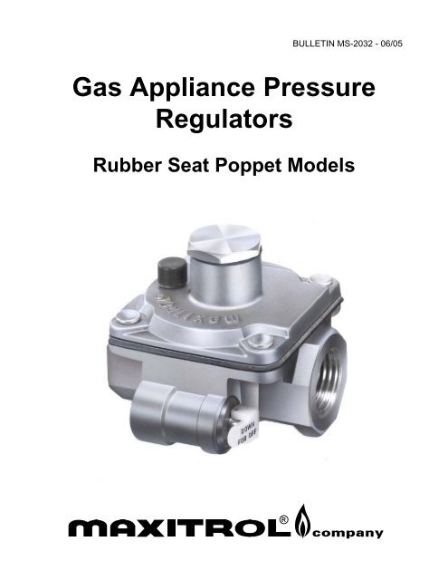 Tech Sheet for Maxitrol RV12, RV20, RV47, RV48 & CV47 Pressure ...