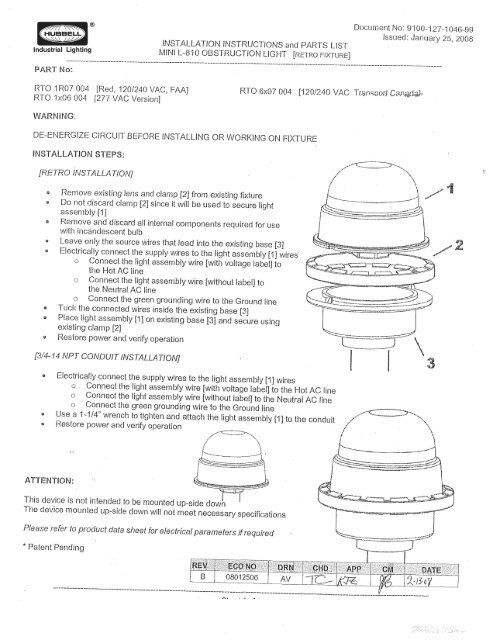 AW LED Instruction Sheet - Hubbell Industrial Lighting