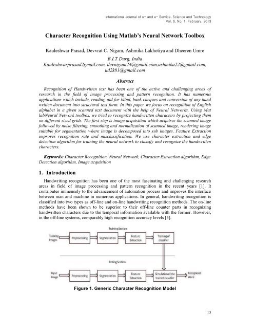 Character Recognition Using Matlab S Neural Network Sersc