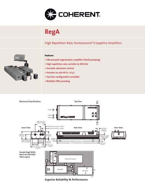 RegA 9000/9500 Data Sheet - Coherent