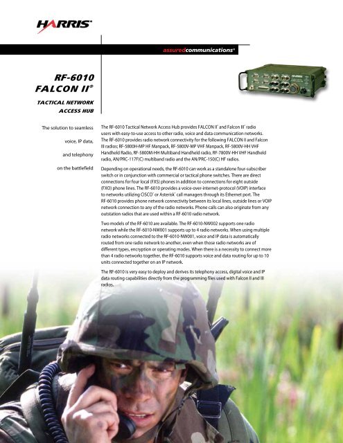 RF-6010 Falcon IIÃ‚Â® - Harris Corporation