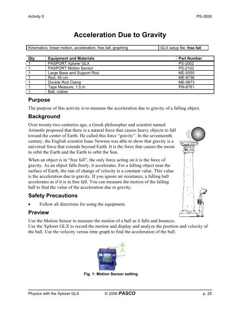 Acceleration Due to Gravity
