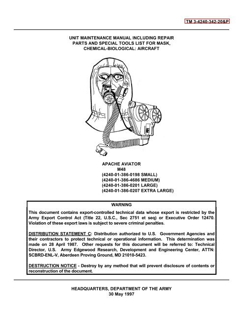 tm 3-4240-342-20&p unit maintenance manual including repair parts