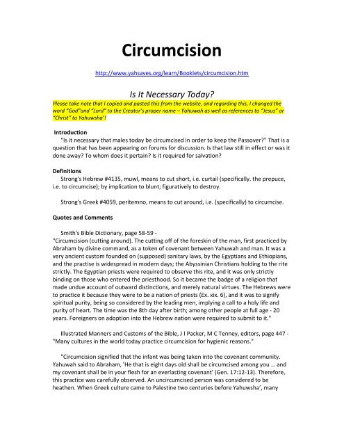 Abraham And The Law Of Circumcision Part 1 Scripture Notes