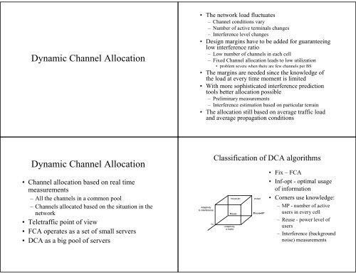 Dynamic Channel Allocation Dynamic Channel Allocation