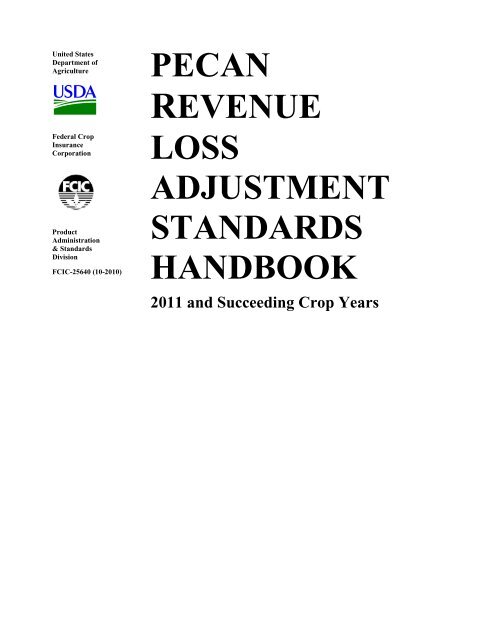 pecan revenue loss adjustment standards handbook - Risk ... pecan revenue loss adjustment standards handbook - Risk ...