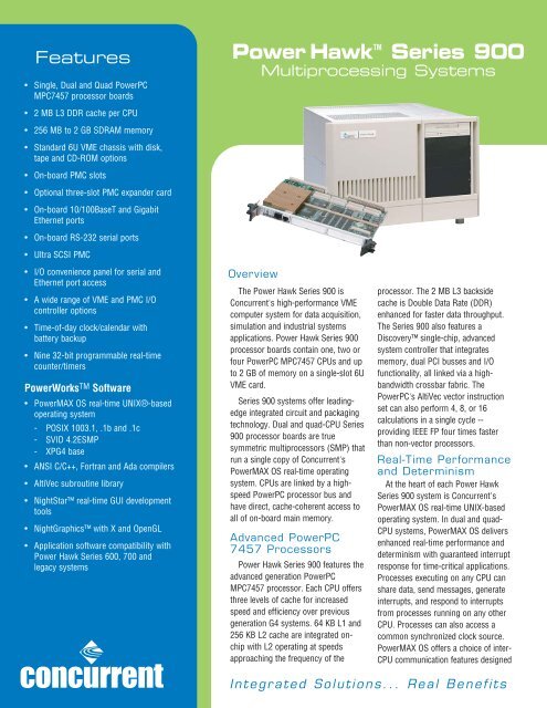 Power Hawktm Series 900 - Concurrent Computer Corporation