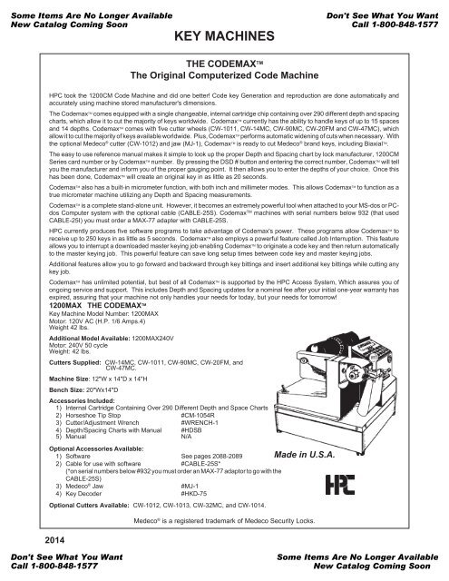 KEY MACHINES - Zipf Lock Company