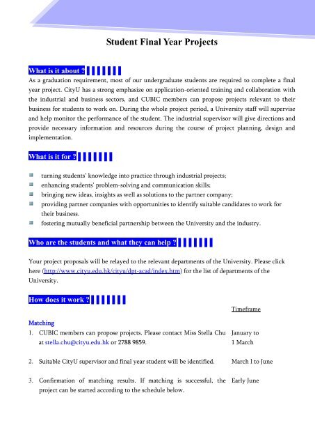 Student Final Year Project Scheme