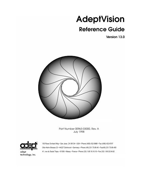 AdeptVision Reference Guide - Adept Technology, Inc.