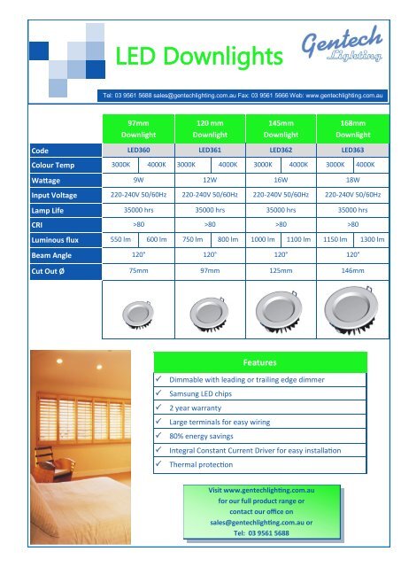 LED Downlights - Gentech Lighting