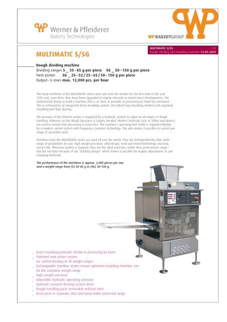 MULTIMATIC S/SG - WP BAKERYGROUP