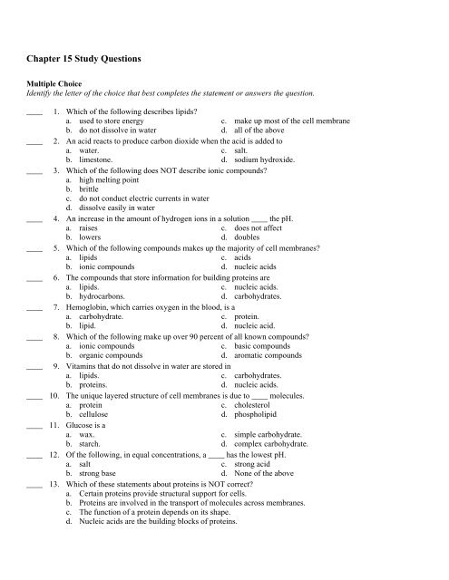 Chapter 15 Study Questions