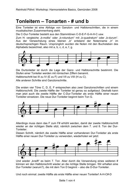 Tonleitern â Tonarten - # und b