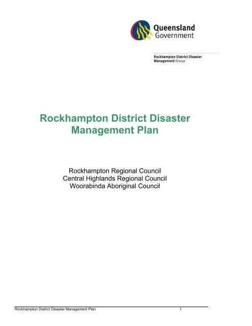 Rockhampton District Disaster Management Plan - Queensland ...