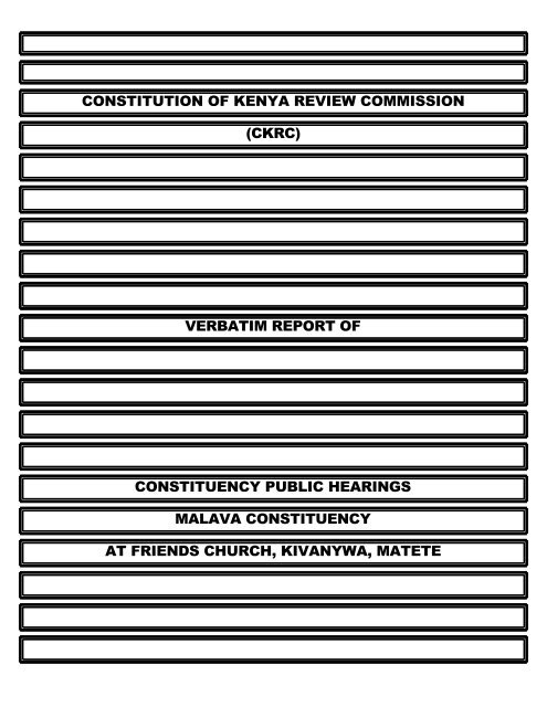 constitution of kenya review commission (ckrc ... - ConstitutionNet