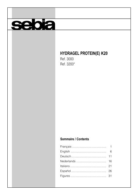HYDRAGEL PROTEIN(E) K20 - sebia