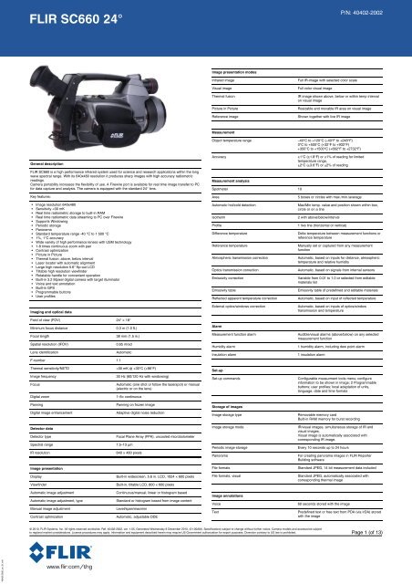 FLIR SC660 24Â° - FLIR Customer Support Center - FLIR Systems