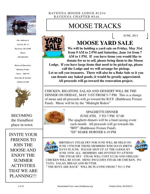 June 2013 - Ohio State Moose Association