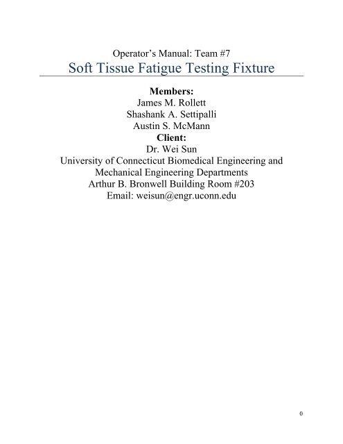 Operator's Manual - Biomedical Engineering - University of ...