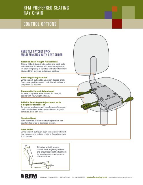 CONTROL OPTIONS RFM PREFERRED SEATING RAY CHAIR