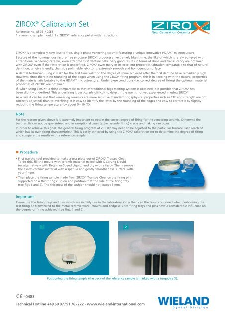 ZIROXÃ‚Â® Calibration Set - Wieland Dental