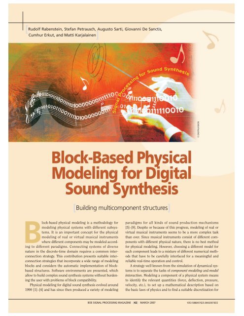 Block Based Physical Modeling For Digital Sound Tkk Acoustics
