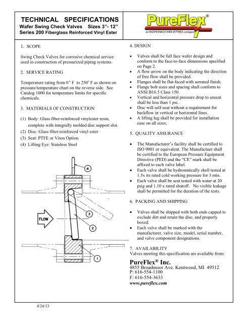 200 Series Swing Check Valve - PureFlex