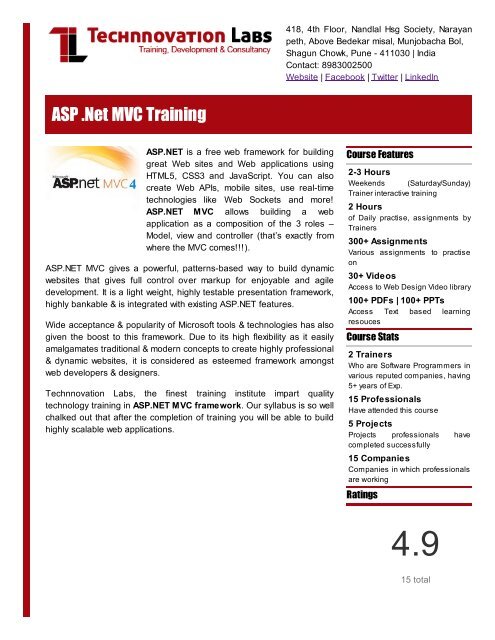 ASP .Net MVC training ASP .Net MVC training