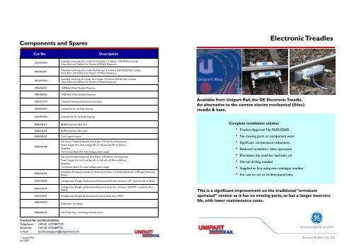 Electronic Treadles - Unipart Rail