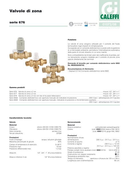 Valvole di zona - Caleffi