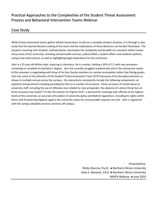 INTEGRATIVE THREAT ASSESSMENT MATRIX - Convention