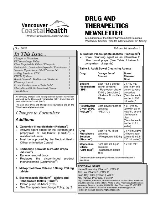 DRUG AND THERAPEUTICS NEWSLETTER - Pharmaceutical ...