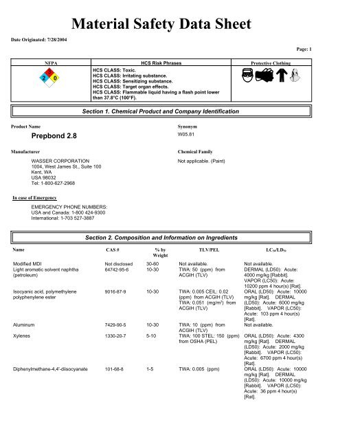 MSDS - Protection Engineering