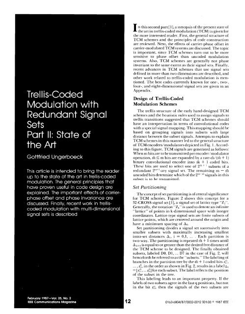 I the,art in trellis-coded modulation