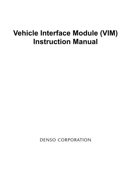 Vehicle Interface Module (VIM) Instruction Manual
