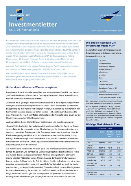 Investmentletter 2/08 - Standard Life