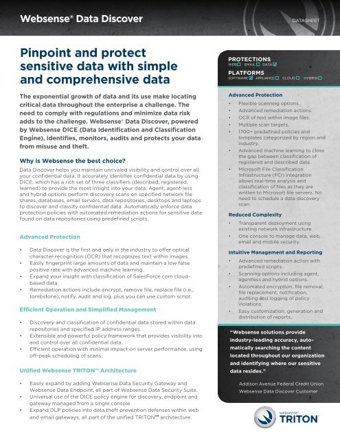 Websense Data Discover Datasheet