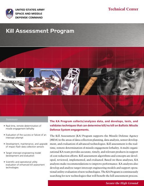Kill Assessment Program - Space and Missile Defense Command ...