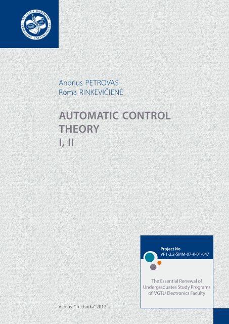 AUTOMATIC CONTROL THEORY I, II AUTOMATIC CONTROL THEORY I, II