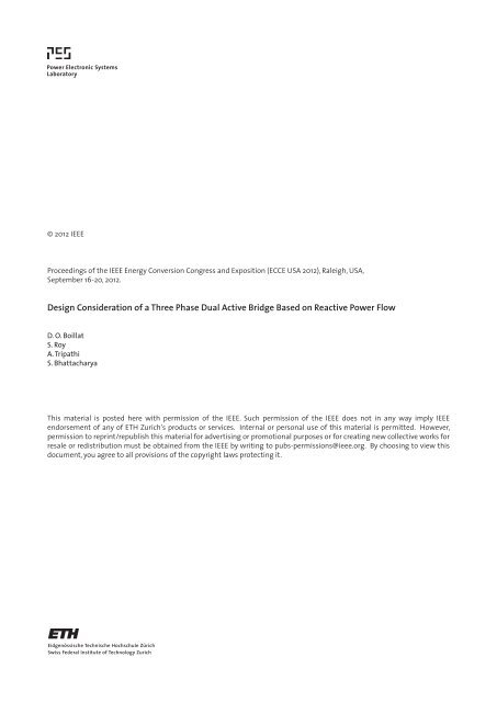 Design Considerations of a Three Phase Dual Active Bridge based ...