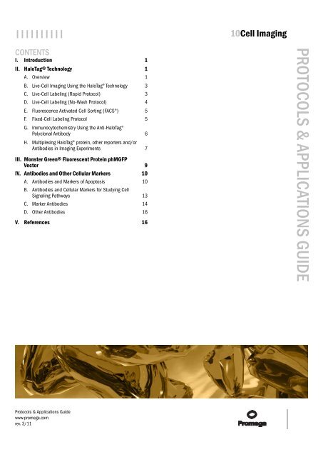 Cell Imaging Protocols and Applications Guide-A4 - Promega